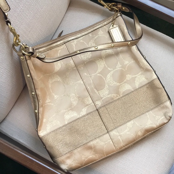 Coach | Bags | Authentic Gold Studded Coach Bag | Poshmark